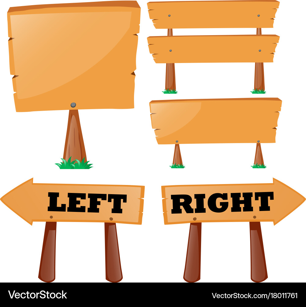 Wooden sign template on poles Royalty Free Vector Image