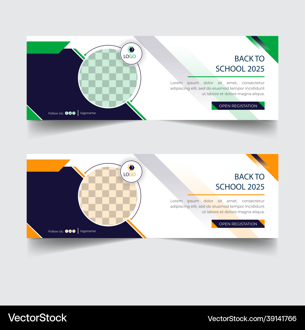 Back to school creative cover photo or email Vector Image