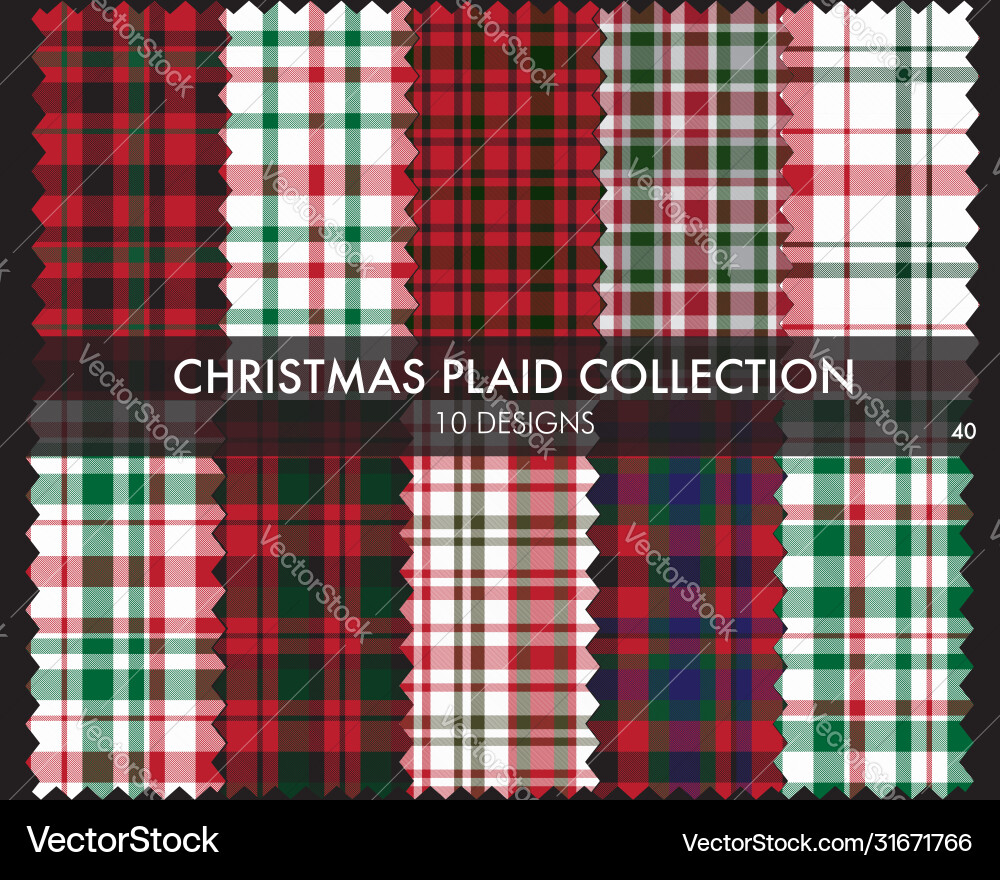 Christmas plaid tartan seamless pattern collection