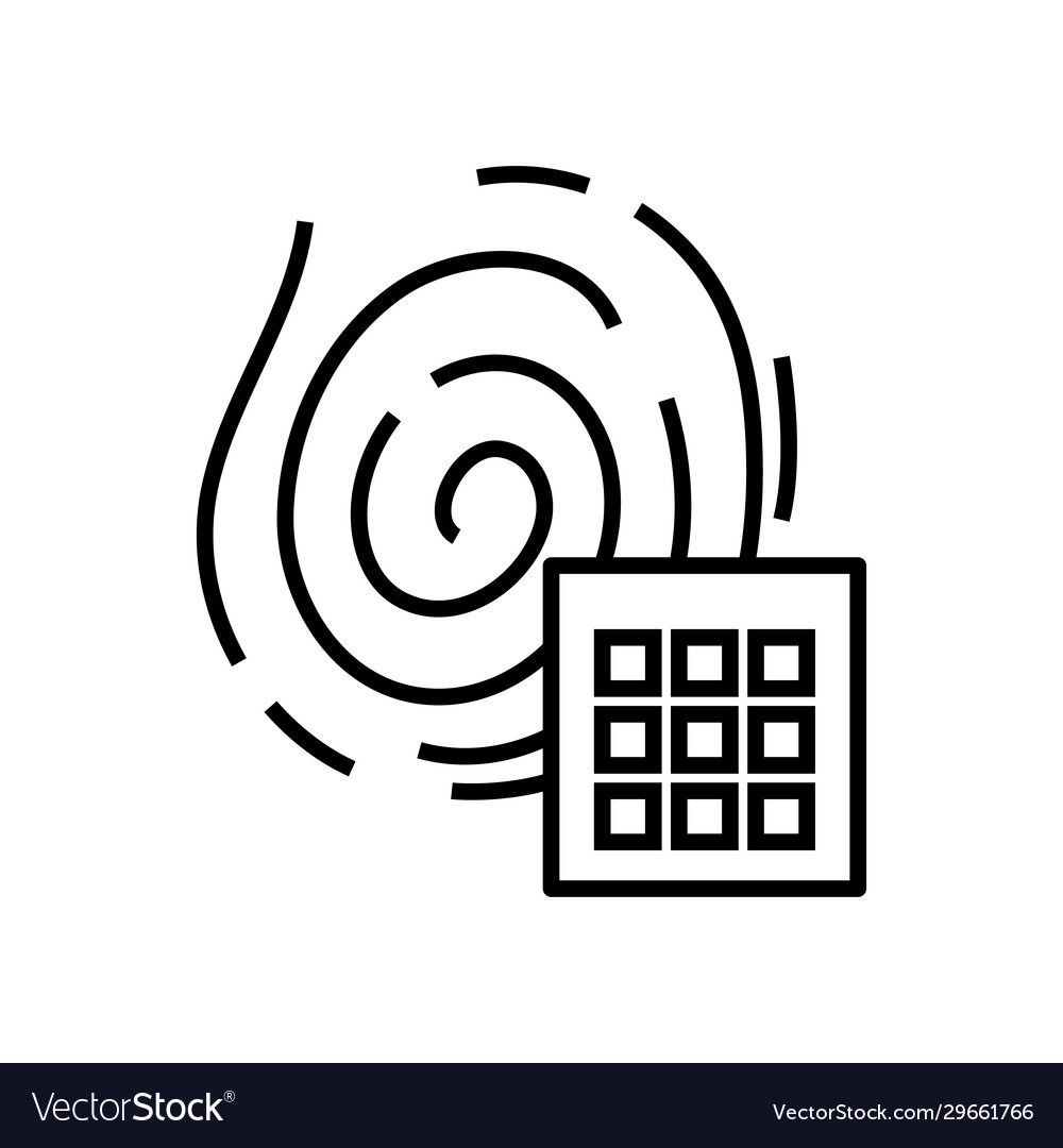 Data line icon concept sign outline Royalty Free Vector