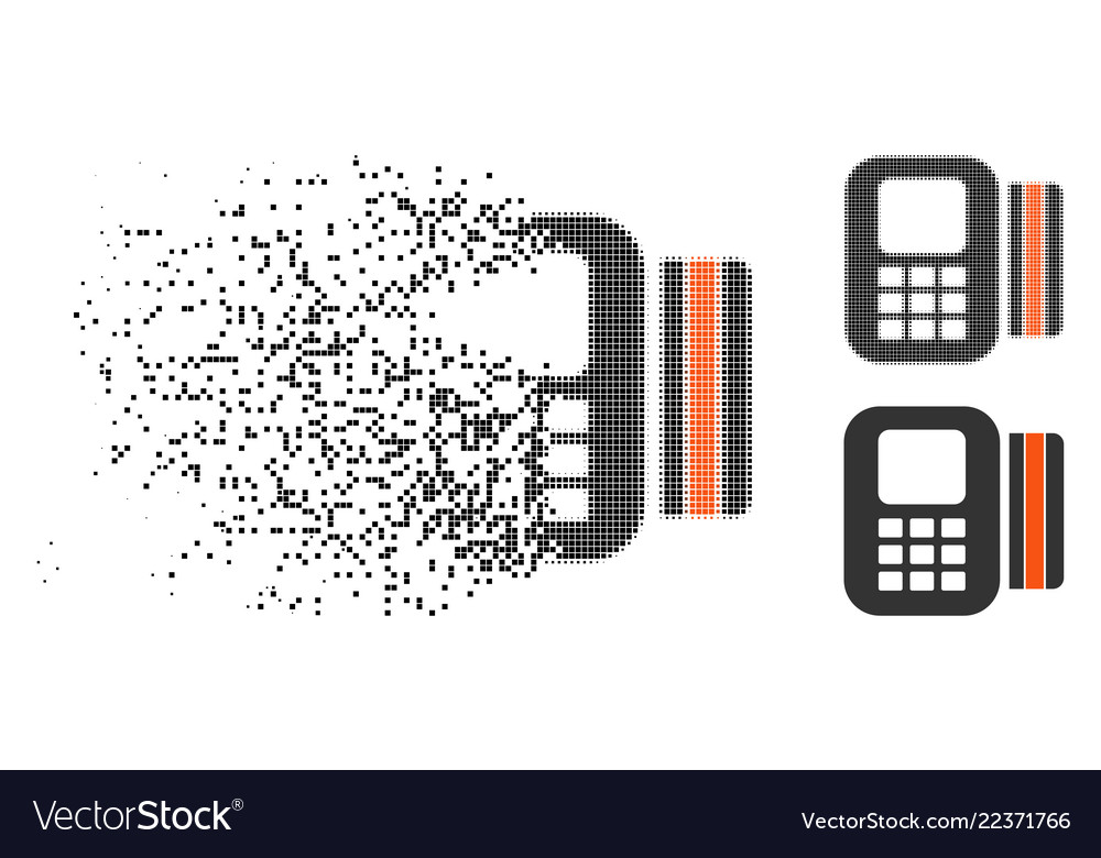Dissolving pixel halftone card processor icon Vector Image Dissolving pixel halftone card processor icon Vector Image
