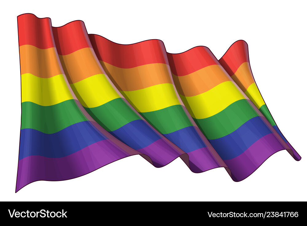 Gay pride waving flag Royalty Free Vector Image