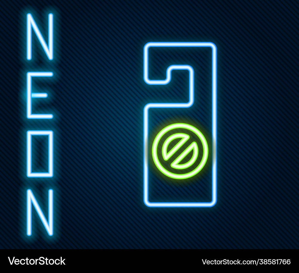 Glowing neon line please do not disturb icon Vector Image
