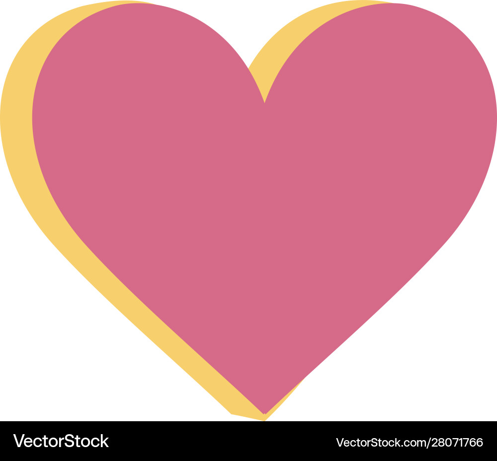 Heart love romantic icon on white background Vector Image