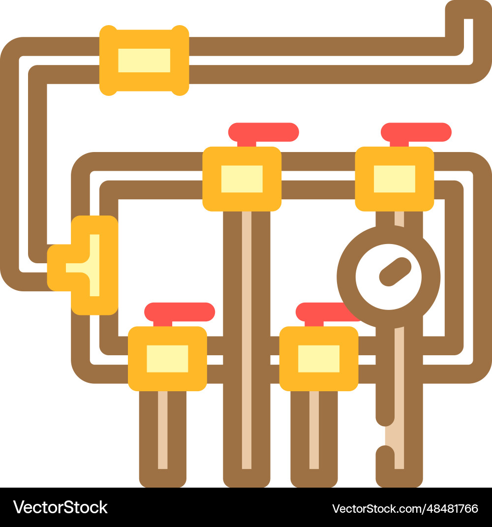 Installation gas service color icon Royalty Free Vector