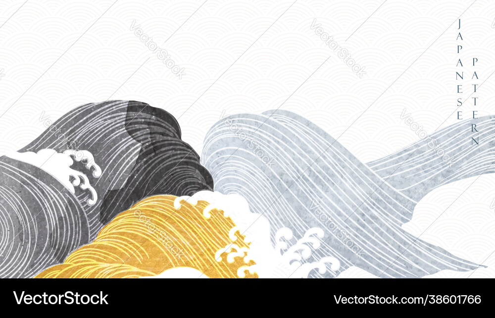 Japanese background with gold and texture Vector Image