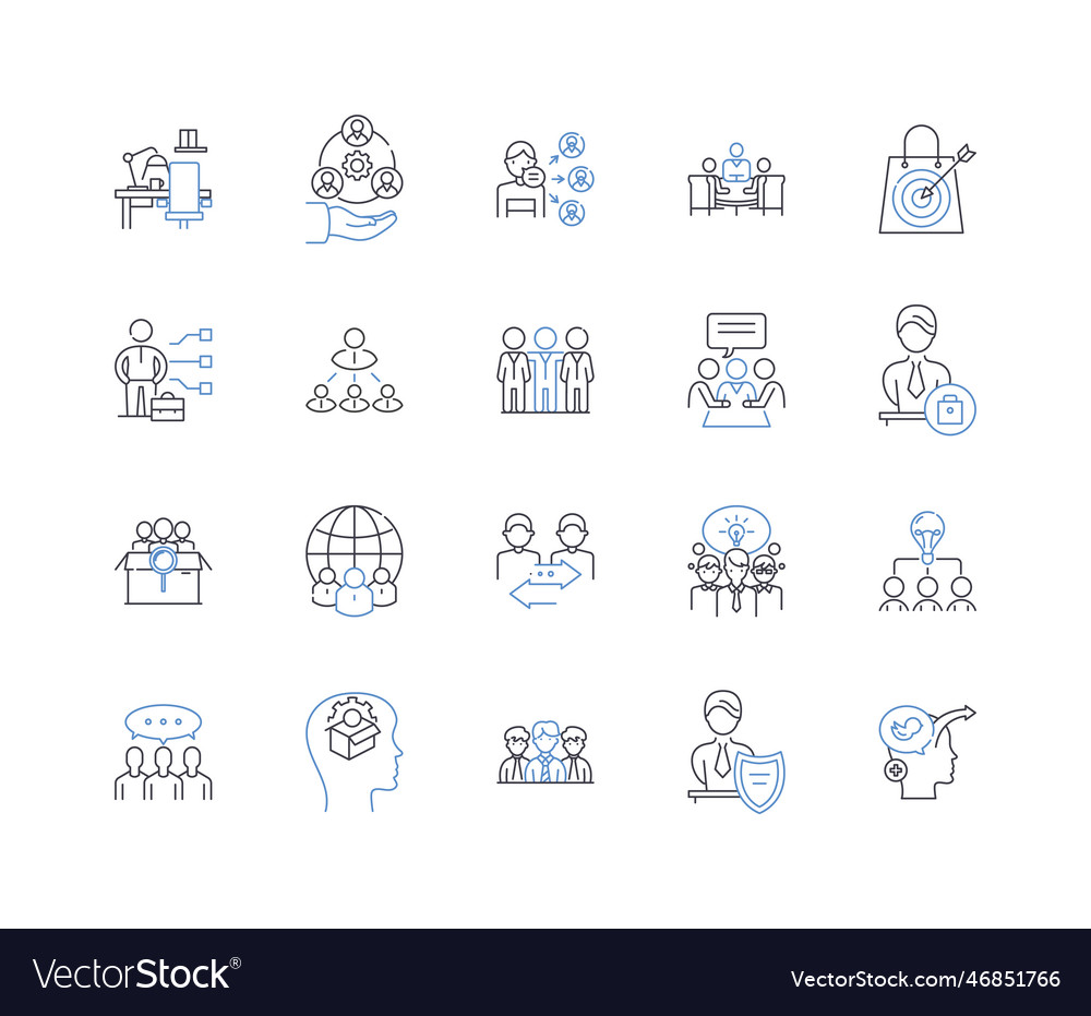 Manipulation workforce line icons collection Vector Image Manipulation workforce line icons collection Vector Image