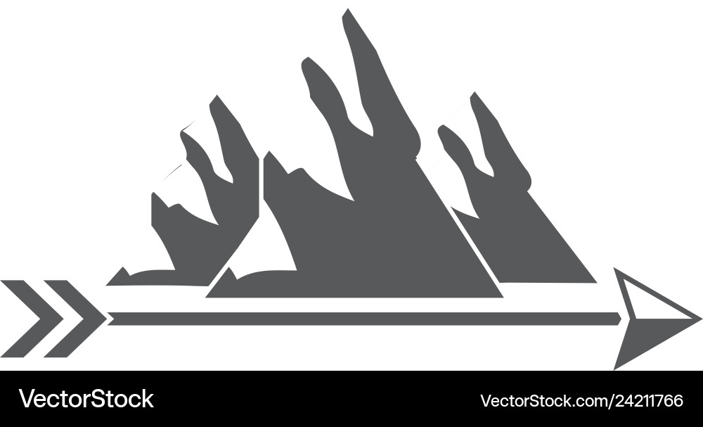 Mountains arrow wanderlust vintage Royalty Free Vector Image