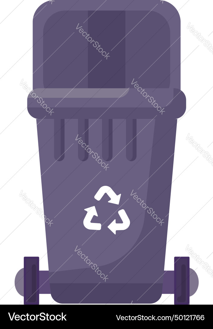 Open lid transportable metal waste container Vector Image