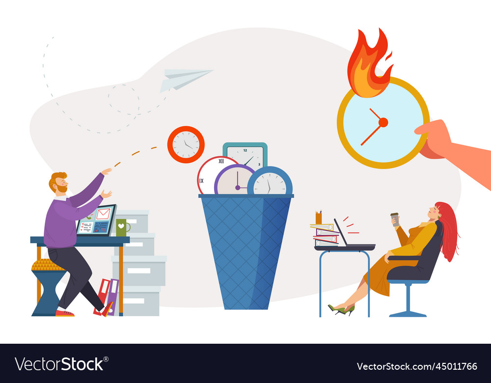 Procrastination concept Royalty Free Vector Image