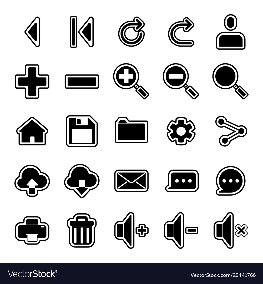 User interface icon set Royalty Free Vector Image