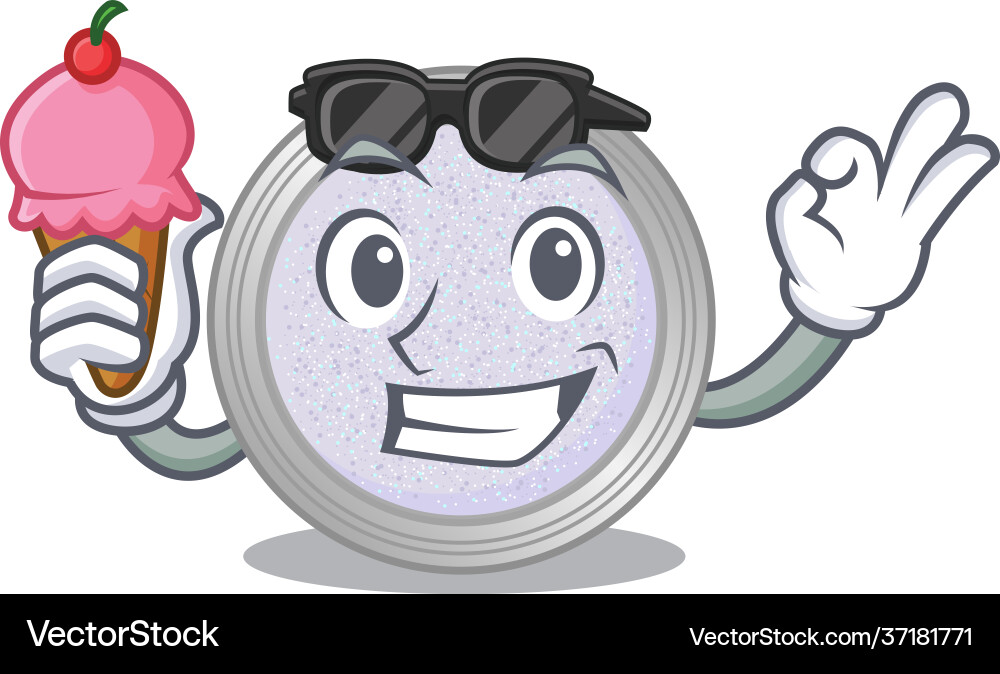 A cartoon drawing glitter eyeshadow holding Vector Image