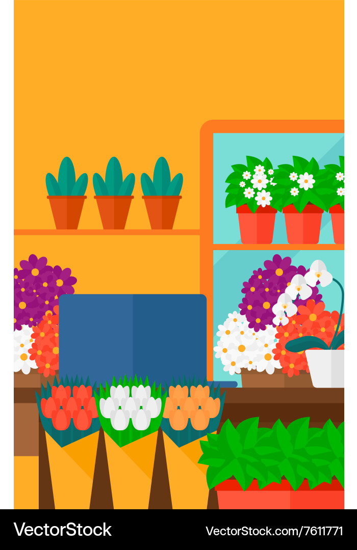 Background of flower shop Royalty Free Vector Image