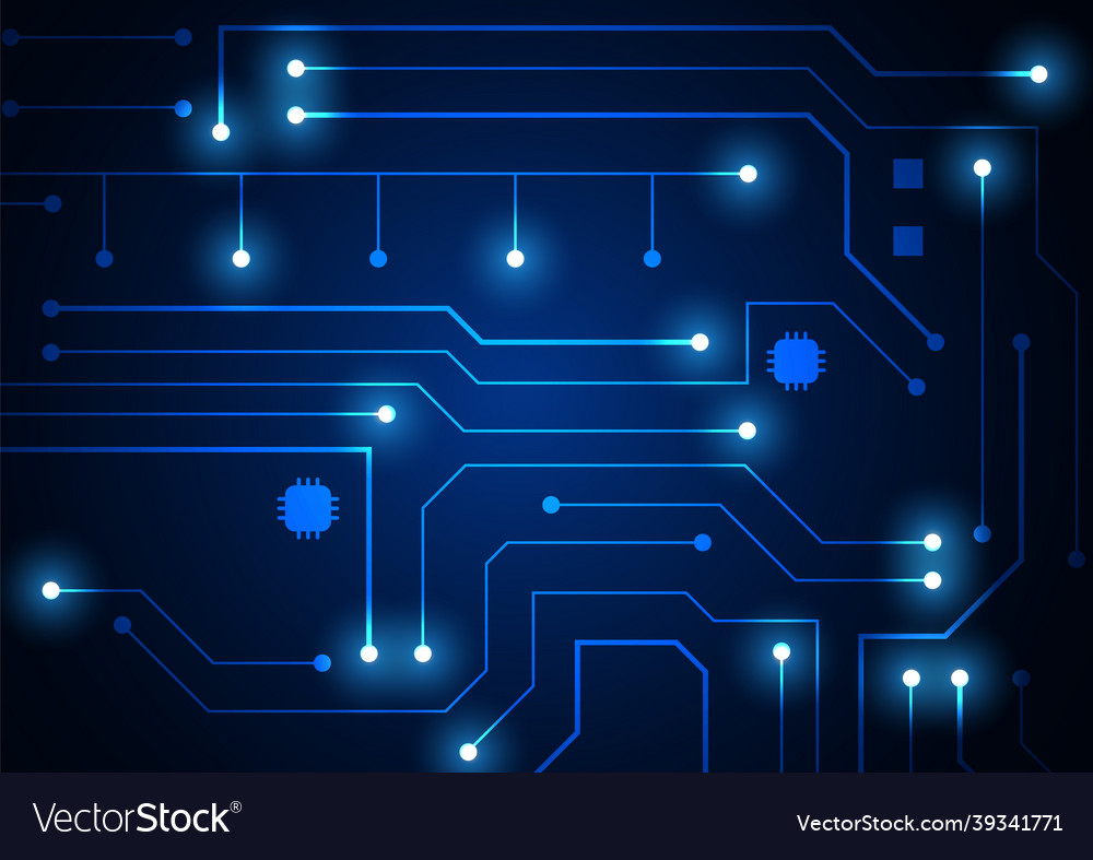 Circuit technology background with hi-tech Vector Image