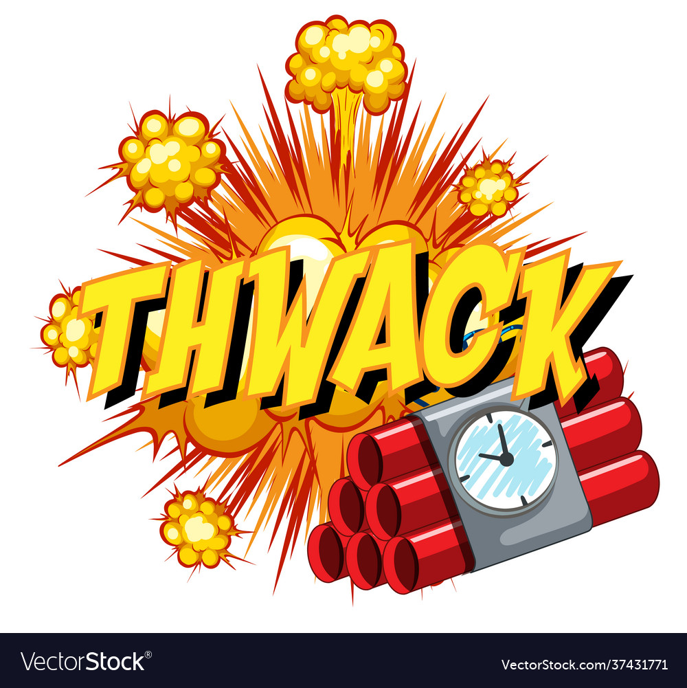 Comic speech bubble with thwack text Royalty Free Vector