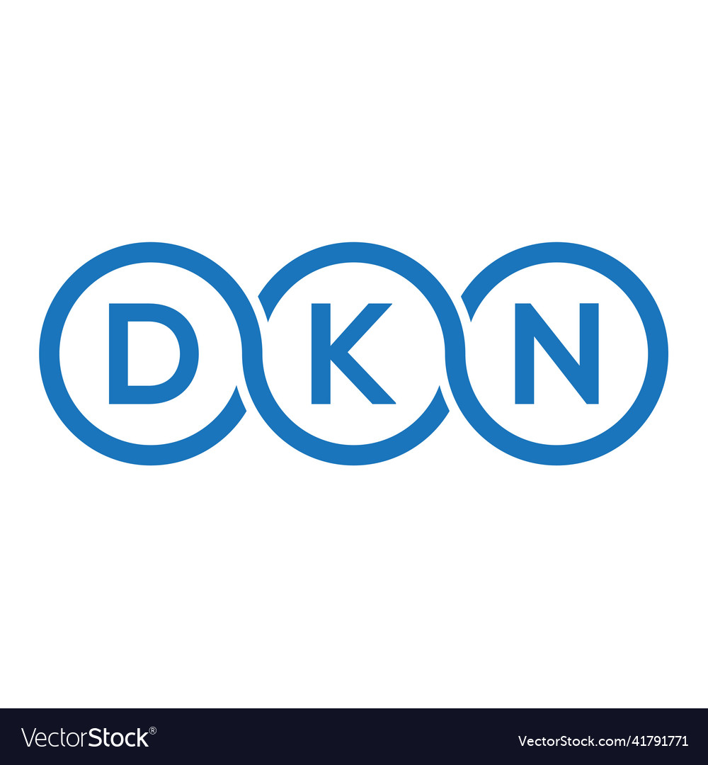 Dkn letter logo design on black backgrounddkn Vector Image