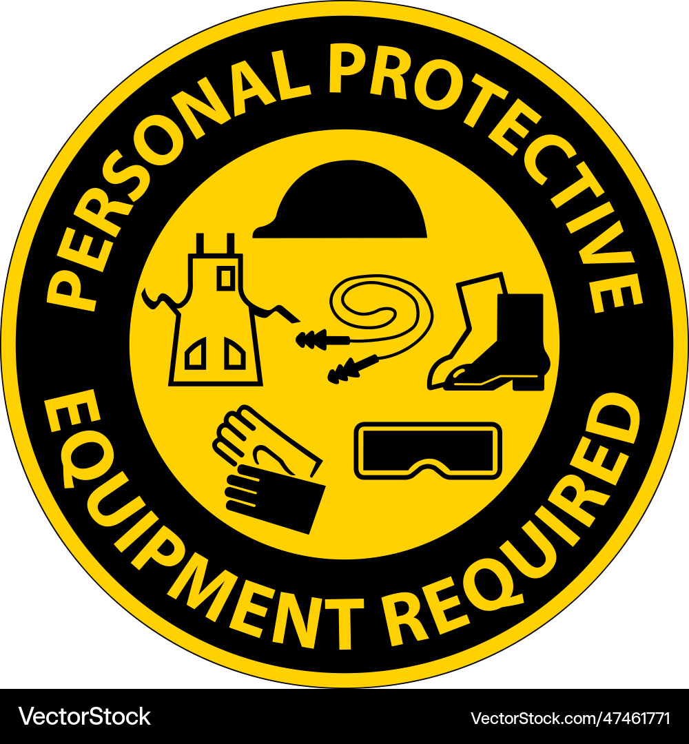 Floor sign personal protective equipment required Vector Image