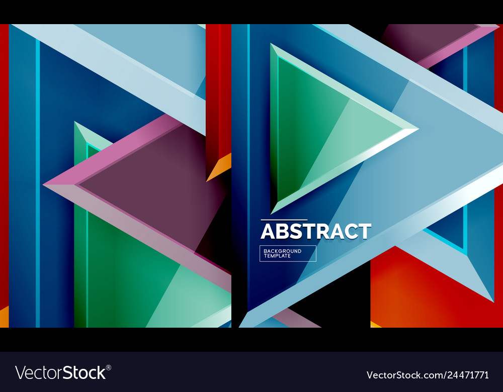 Flying triangles composition geometric background Vector Image