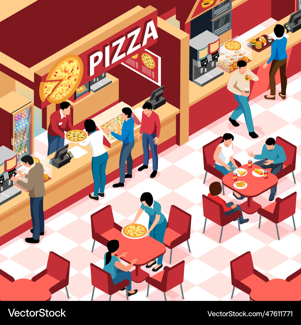 Food court Royalty Free Vector Image - VectorStock