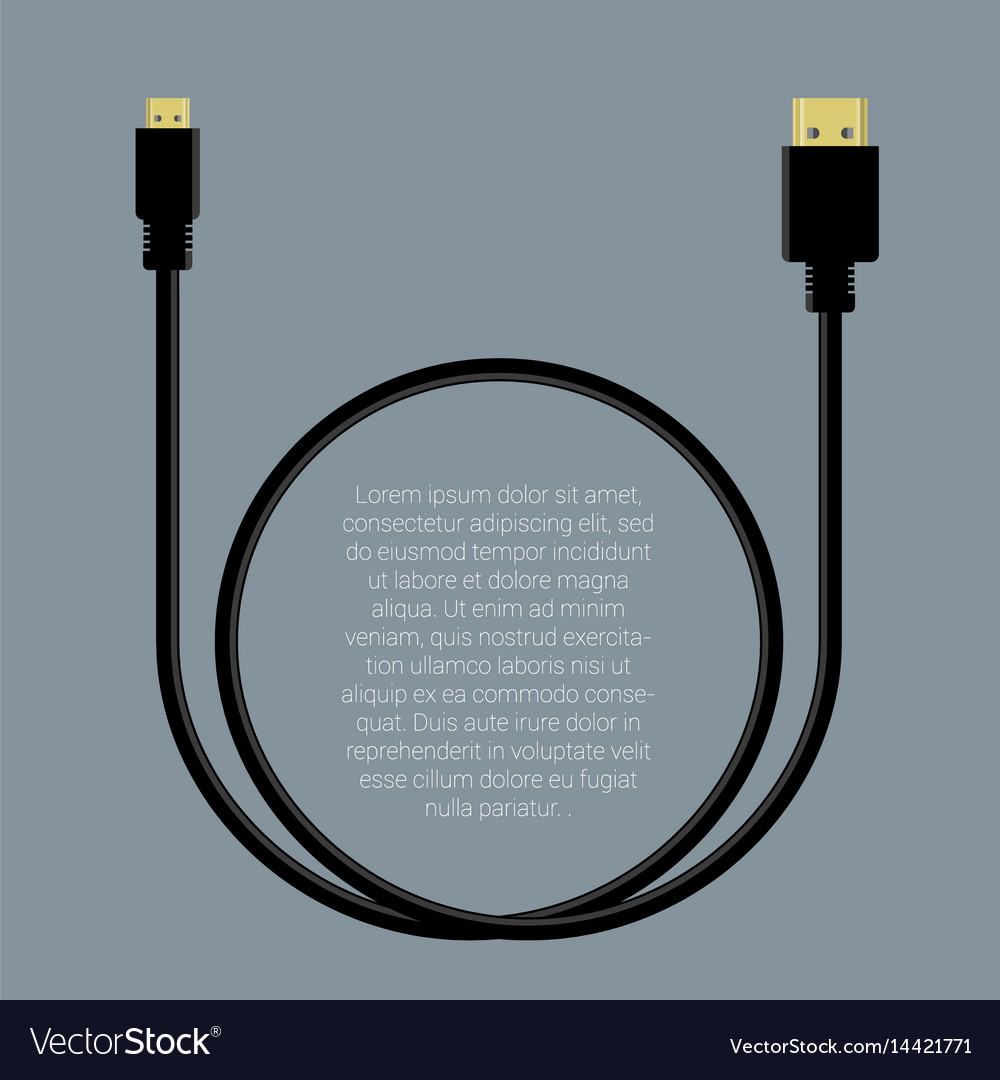 Hdmi data cable template Royalty Free Vector Image