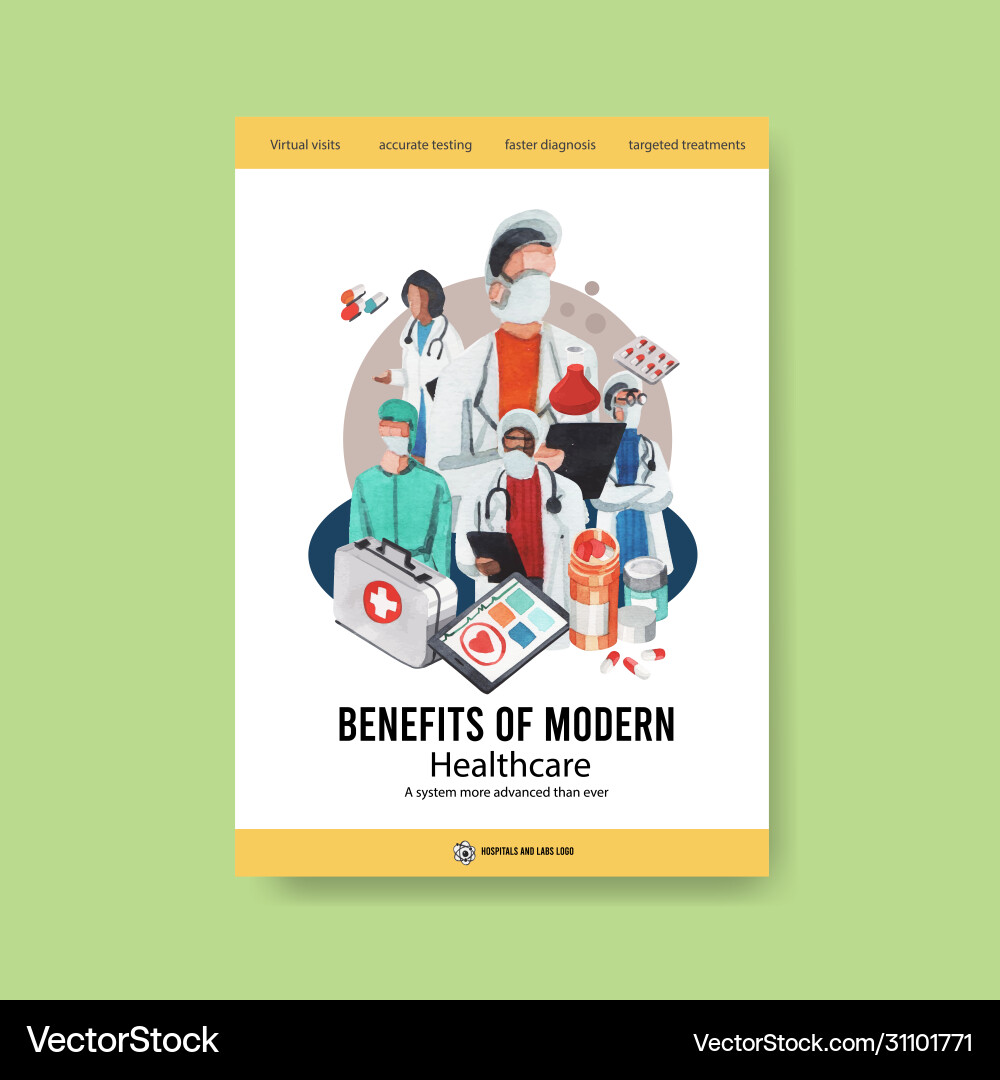 Information healthcare template design Royalty Free Vector