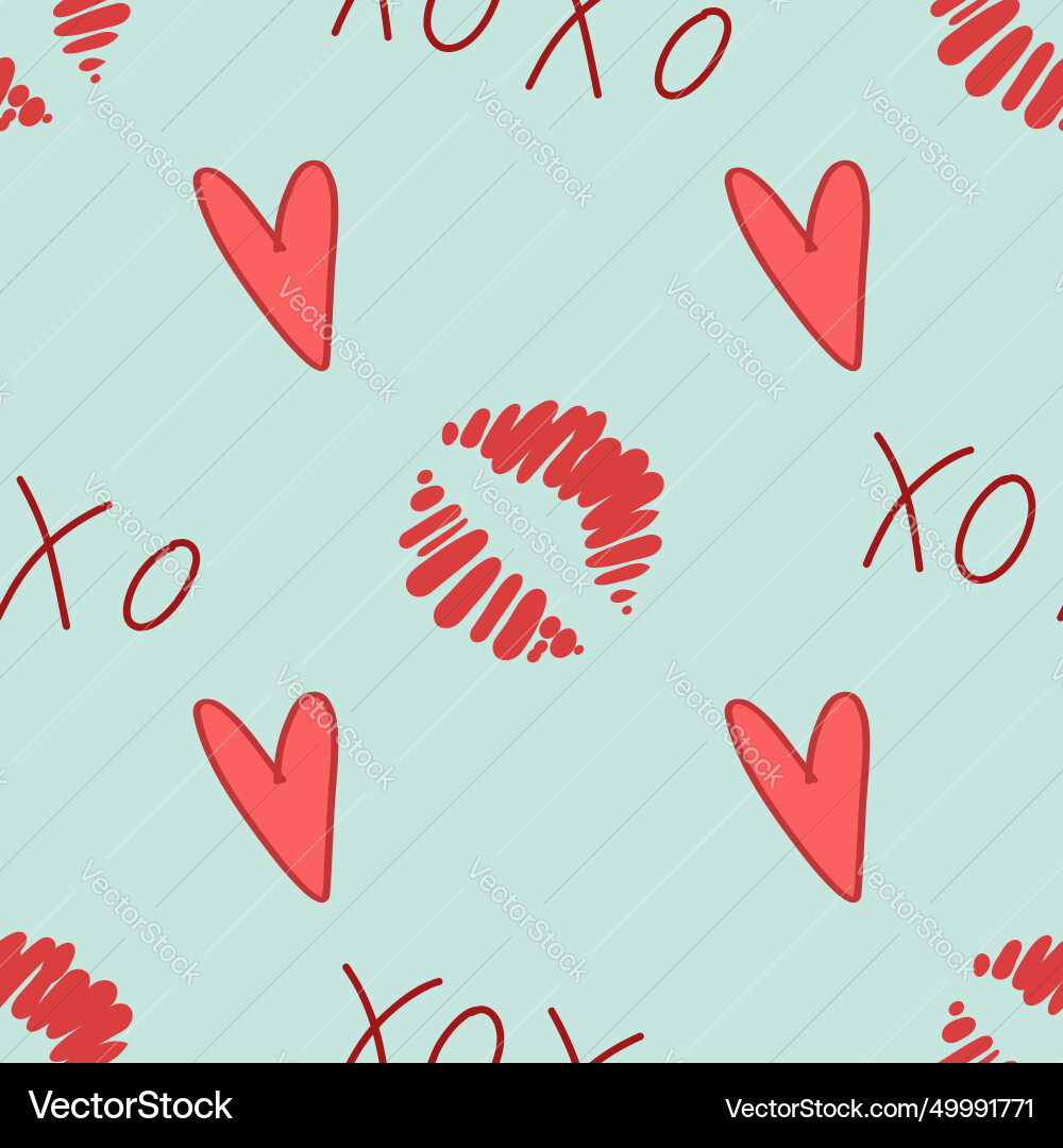 Love seamless pattern valentine day xo xo Vector Image