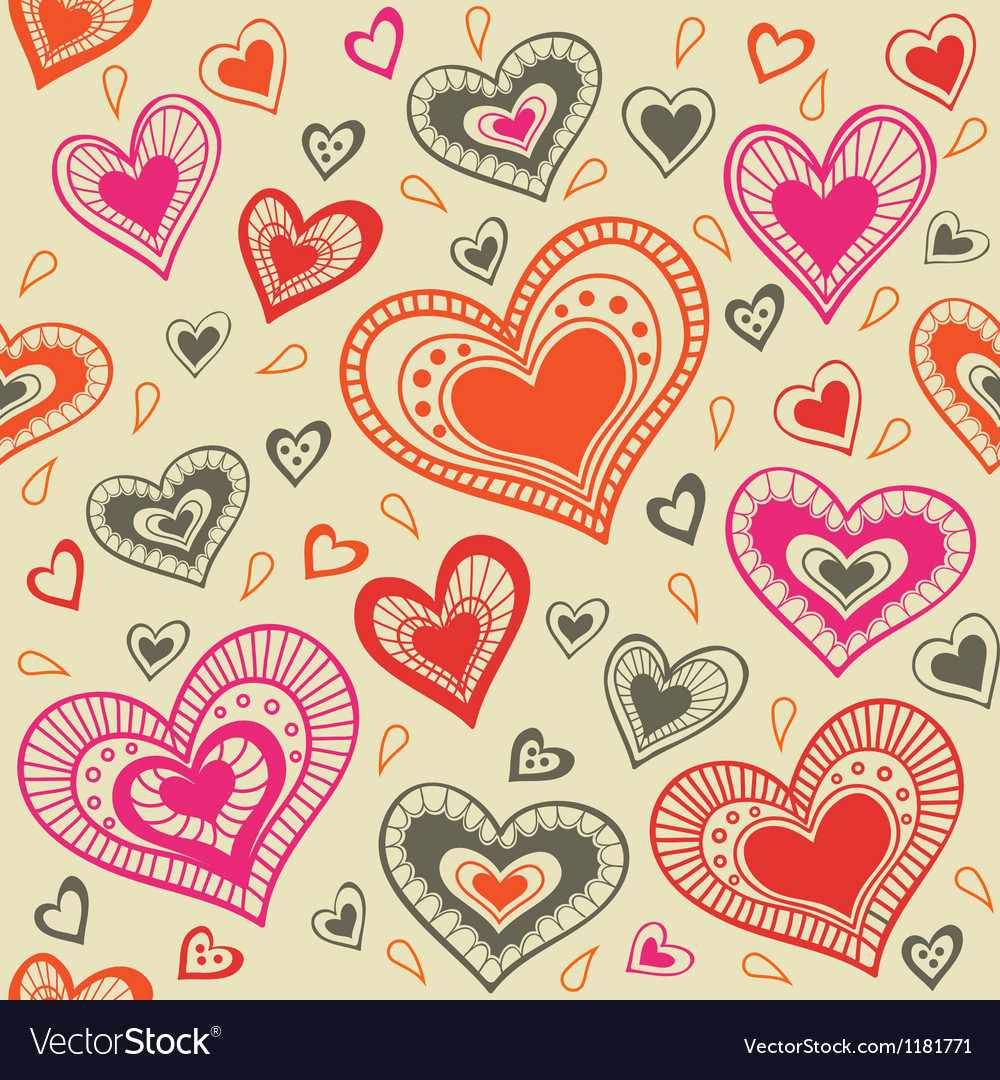 Pattern with hearts Royalty Free Vector Image - VectorStock