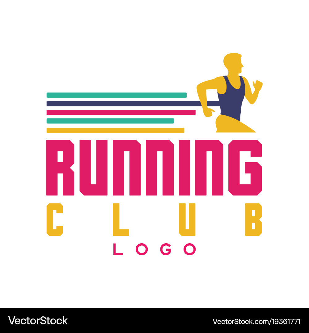 Running club logo emblem with abstract Royalty Free Vector