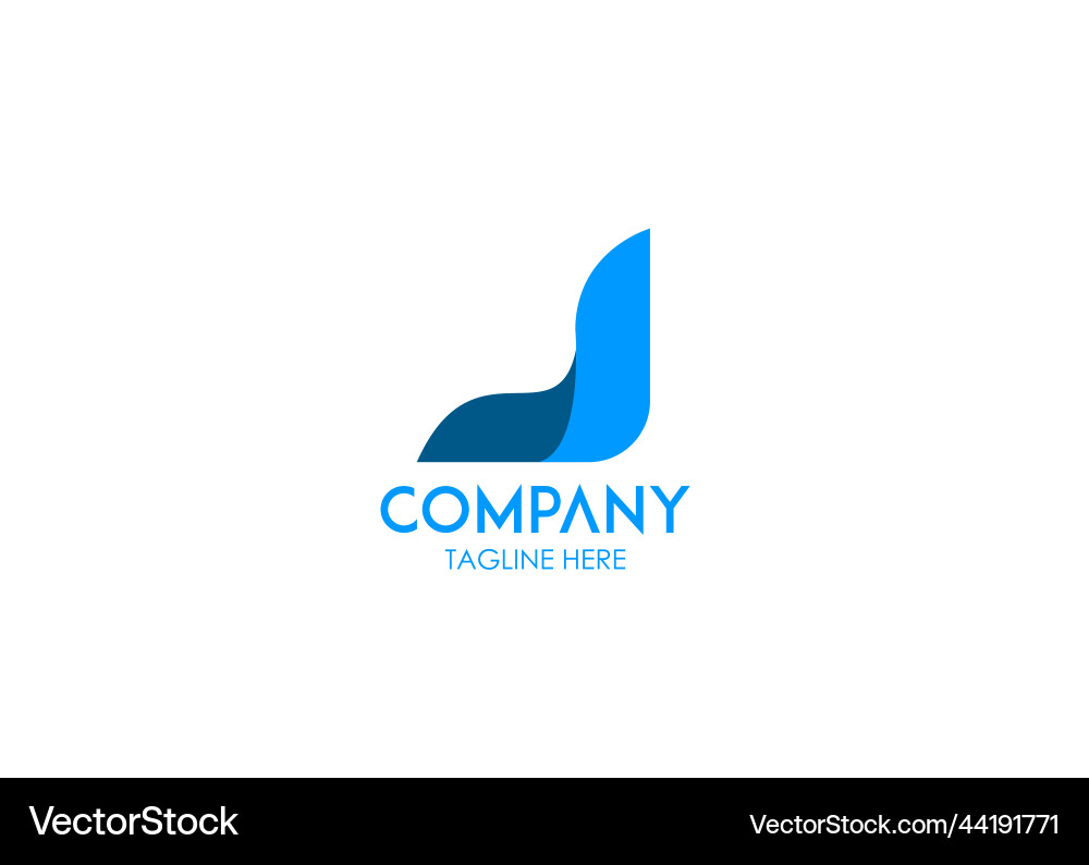 Simple beautiful letter j ribbon logo Royalty Free Vector