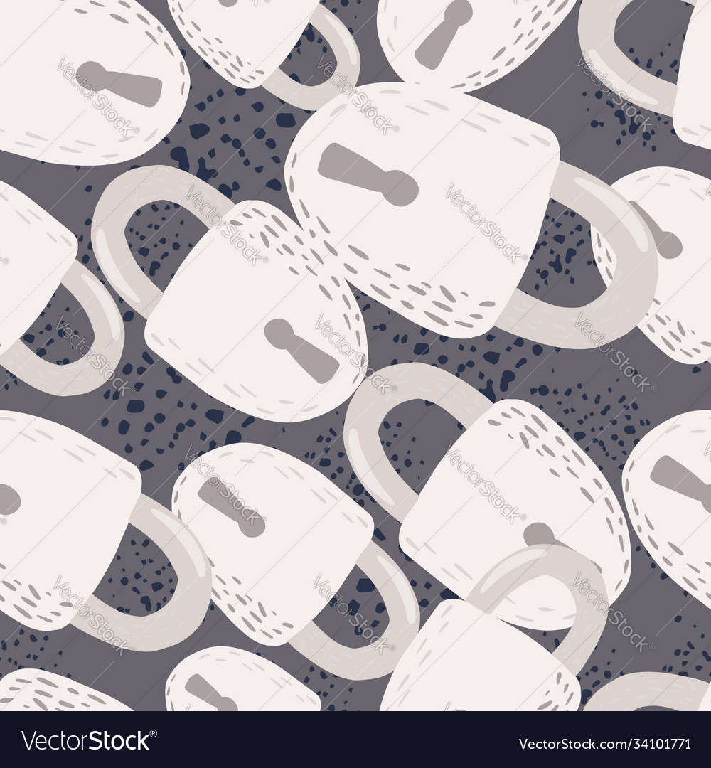 Simple random doodle seamless pattern with white Vector Image