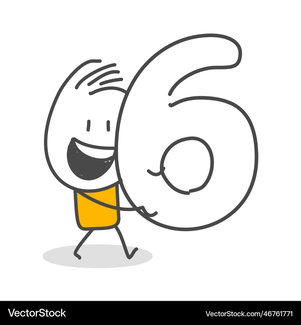 Stick figures numbers hand drawn doodle line art Vector Image