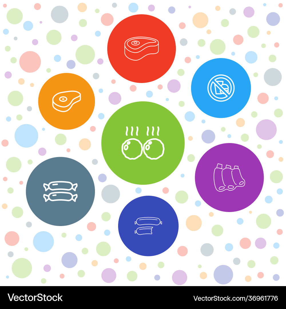 7 fat icons Royalty Free Vector Image - VectorStock