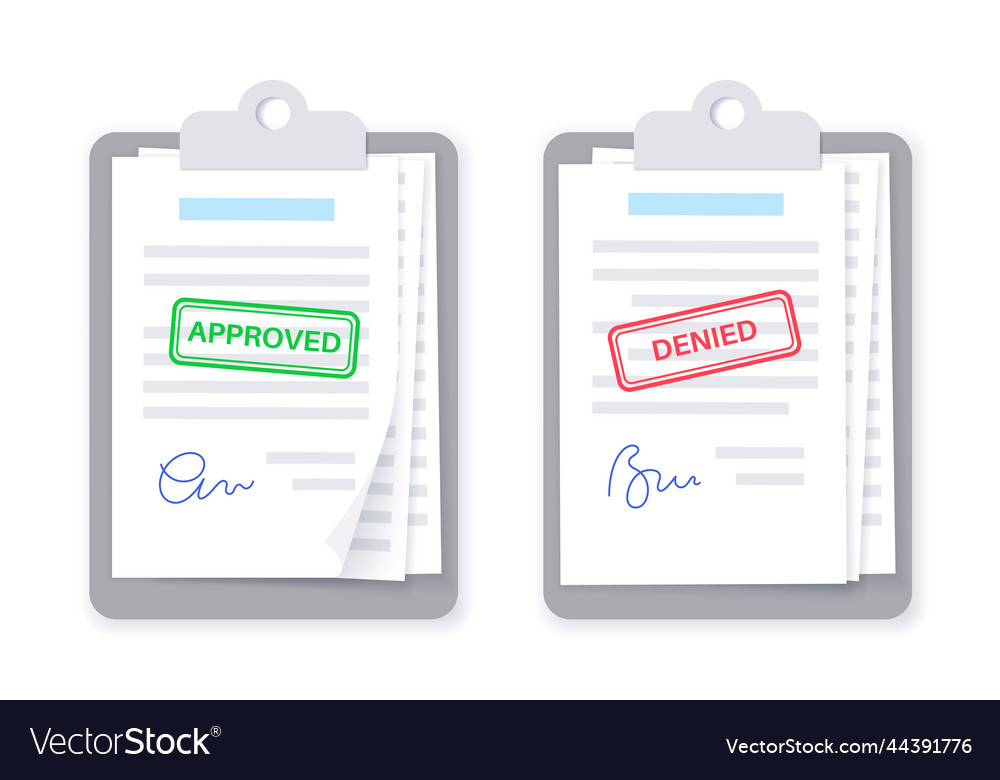 Approve deny document Royalty Free Vector Image Approve deny document Royalty Free Vector Image