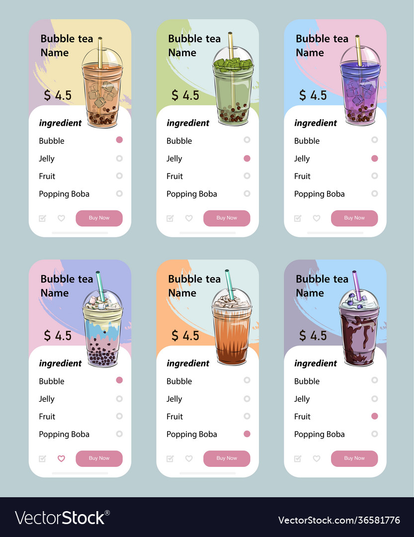 Bubble tea menu Royalty Free Vector Image - VectorStock