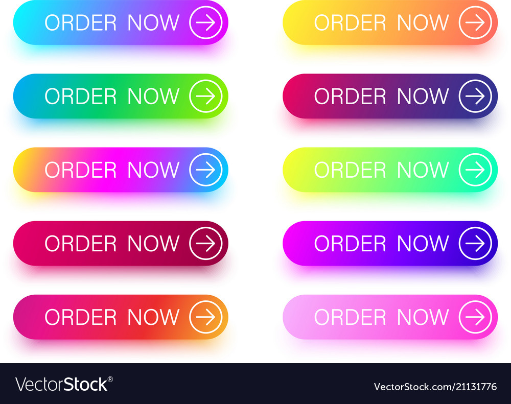 Colorful order now icons with arrow isolated Vector Image Colorful order now icons with arrow isolated Vector Image