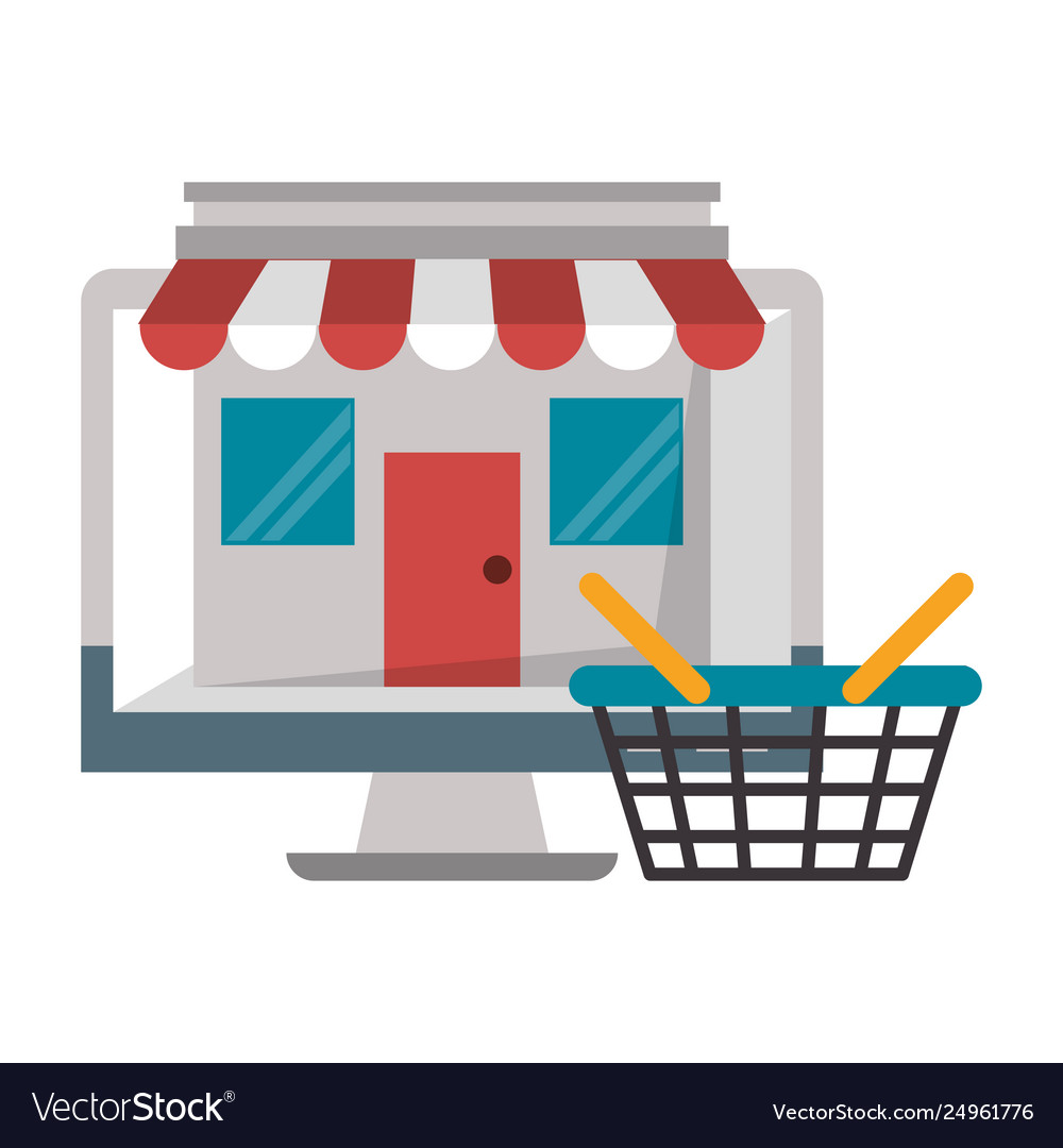 Computer screen internet browsing Royalty Free Vector Image