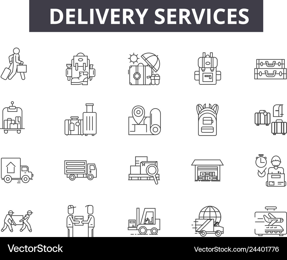 Delivery services line icons for web and mobile Vector Image