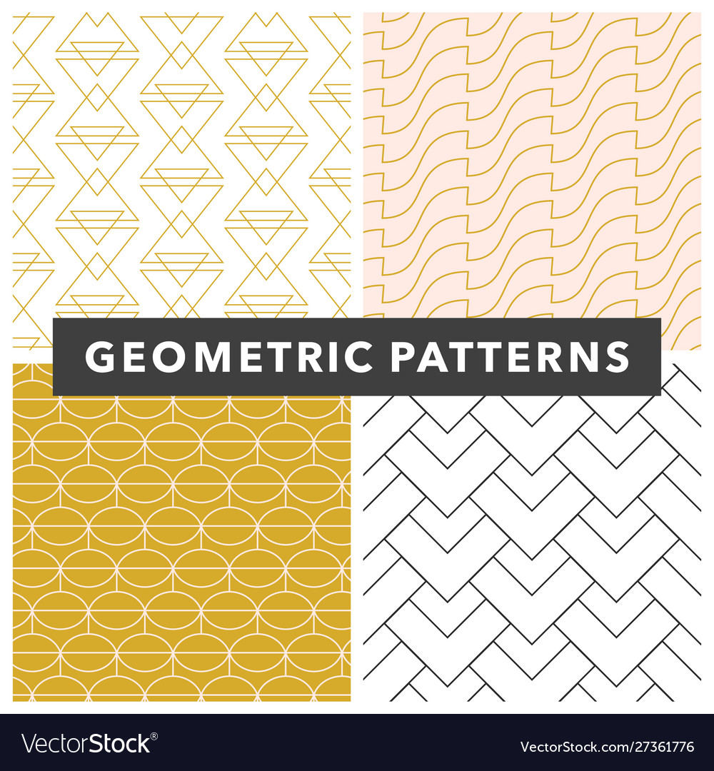 Geometric seamless pattern set Royalty Free Vector Image