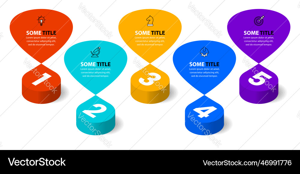 Infographic template with icons and 5 options or Vector Image