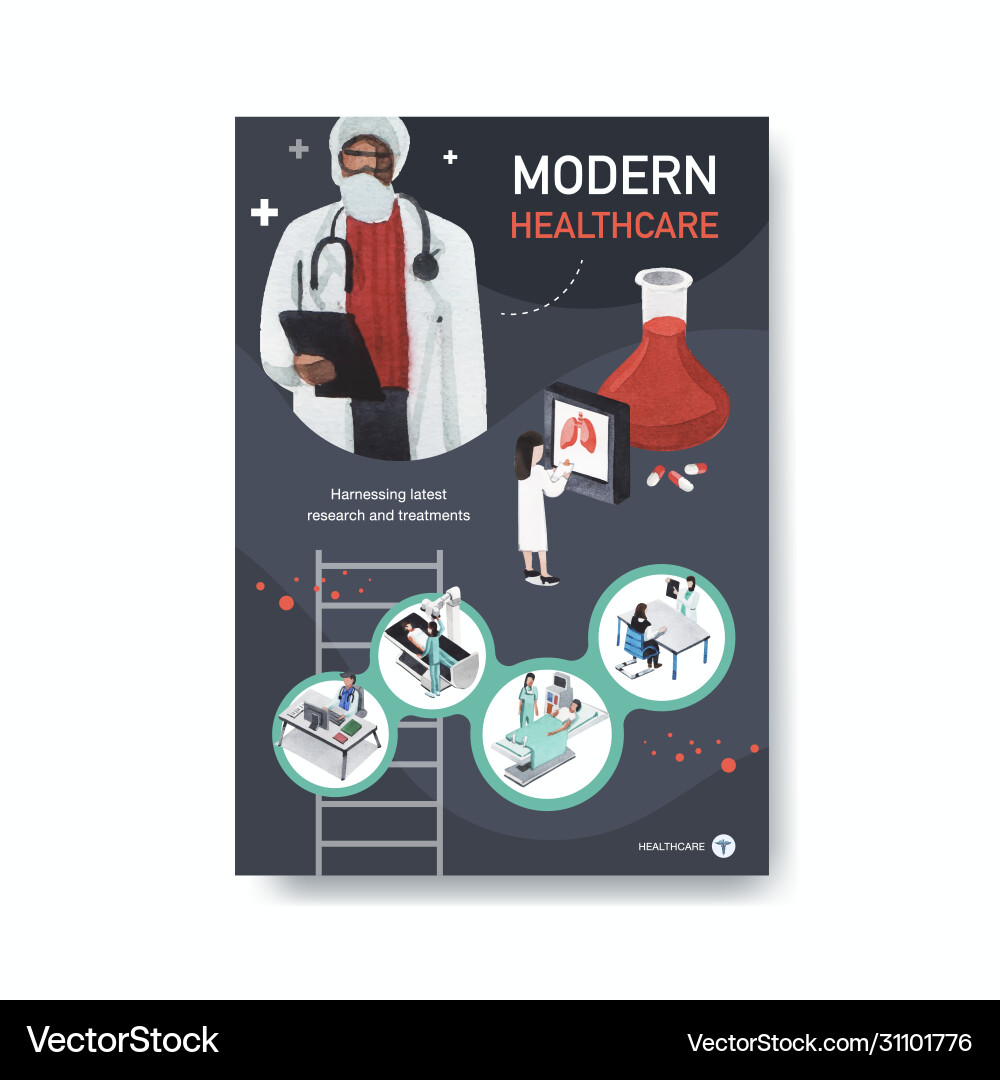 Information healthcare template design Royalty Free Vector