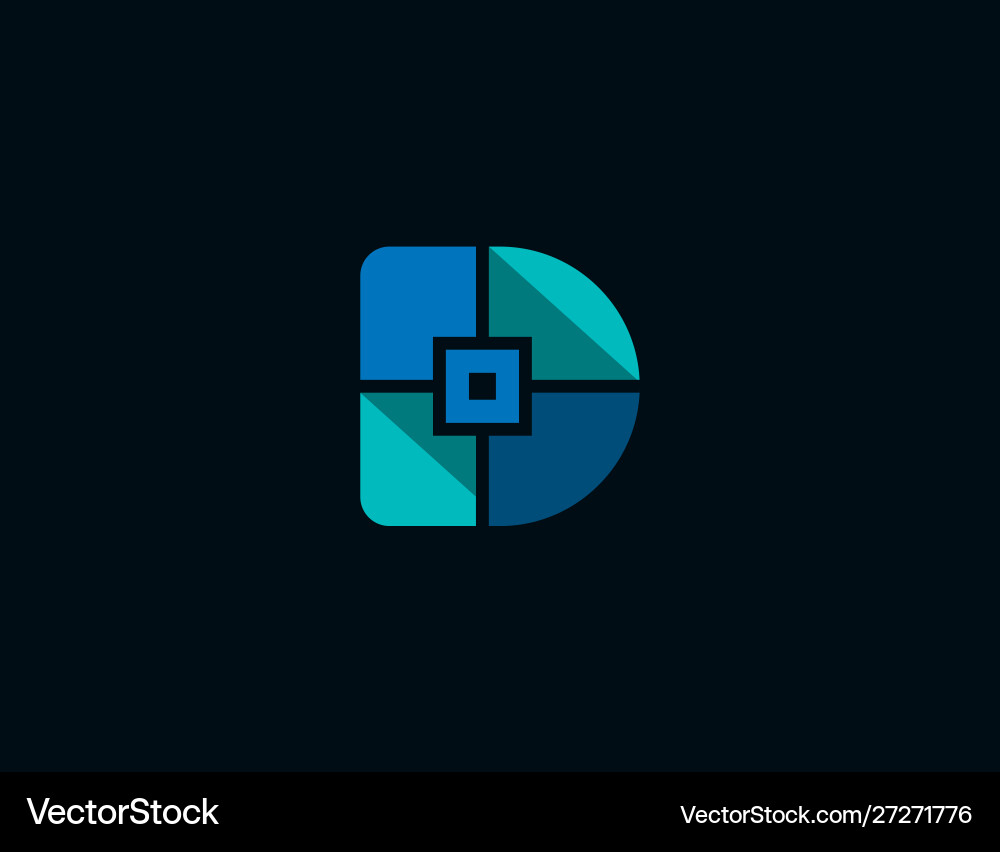 Letter d auto cad business logo design Royalty Free Vector