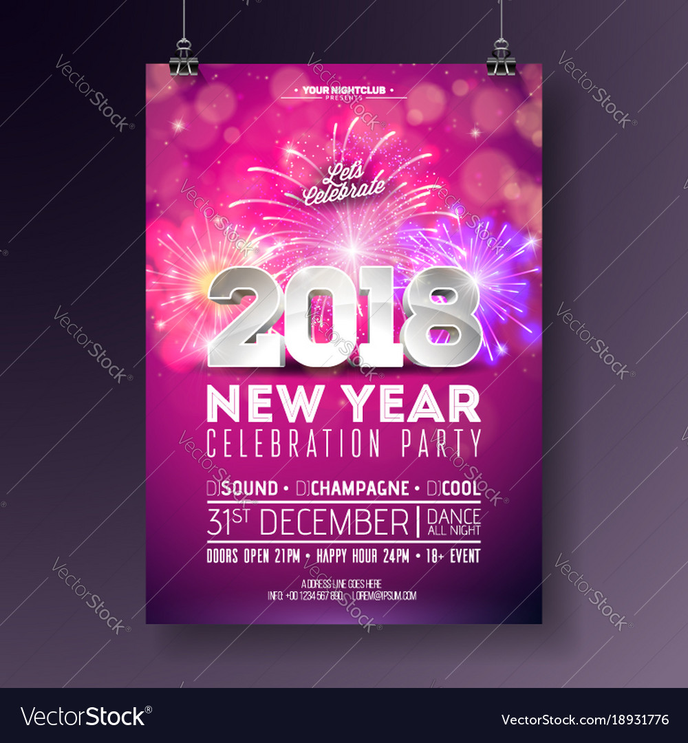 New Year Party Celebration Poster Template Vector Image new-year-party-celebration-poster-template-vector-image