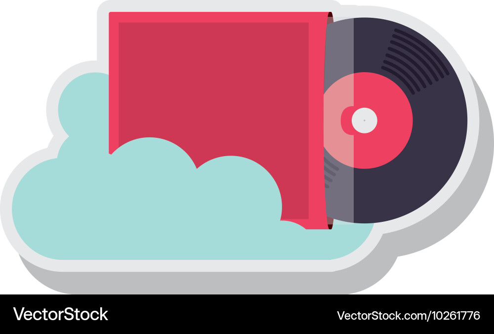 Retro music vinyl isolated icon Royalty Free Vector Image