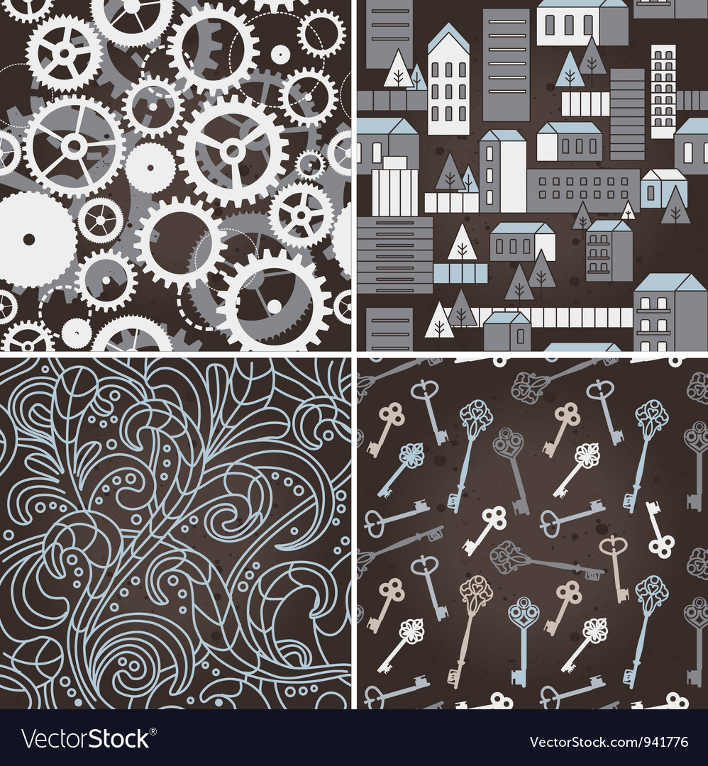 Set retro seamless patterns Royalty Free Vector Image