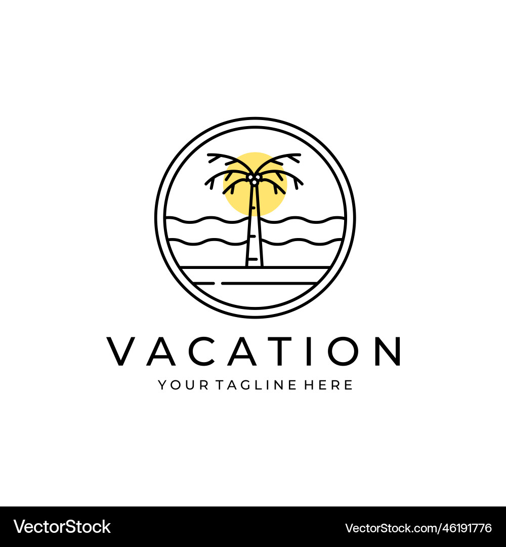 Summer travel vacation logo concept design Vector Image