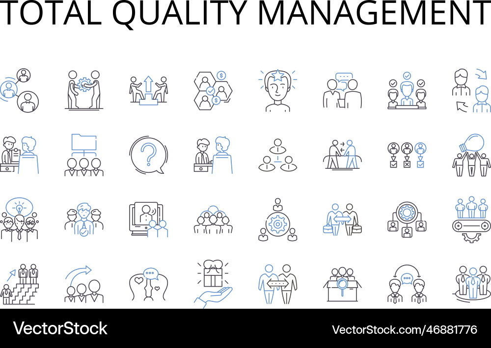Total quality management line icons collection Vector Image