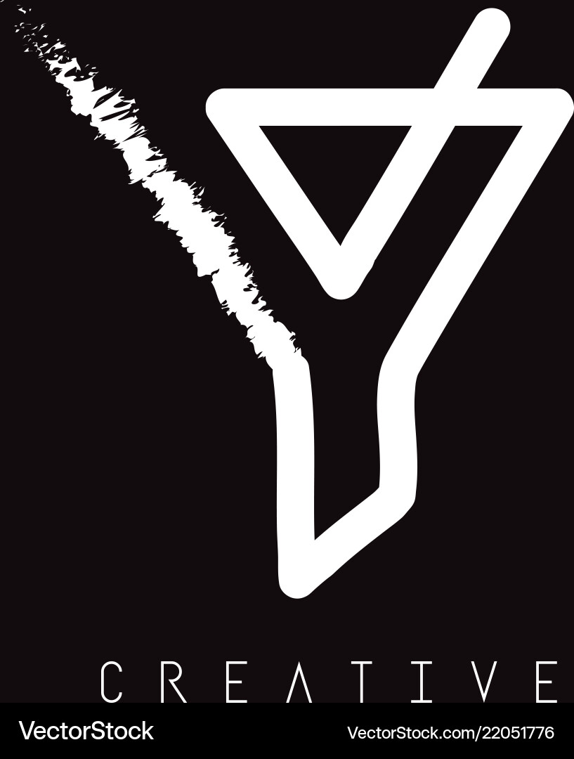 Y monogram letter logo design brush paint stroke Vector Image