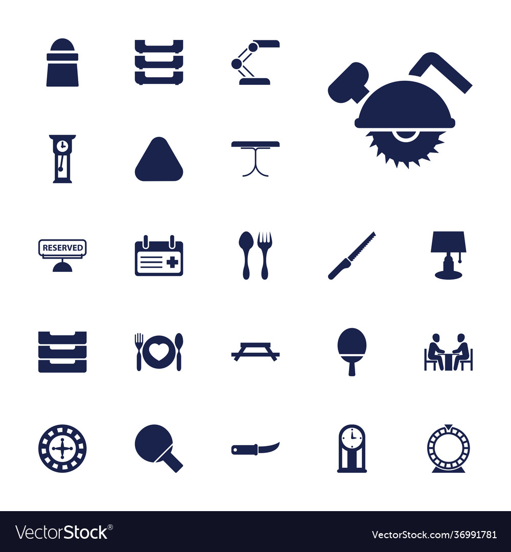 22 table icons Royalty Free Vector Image - VectorStock