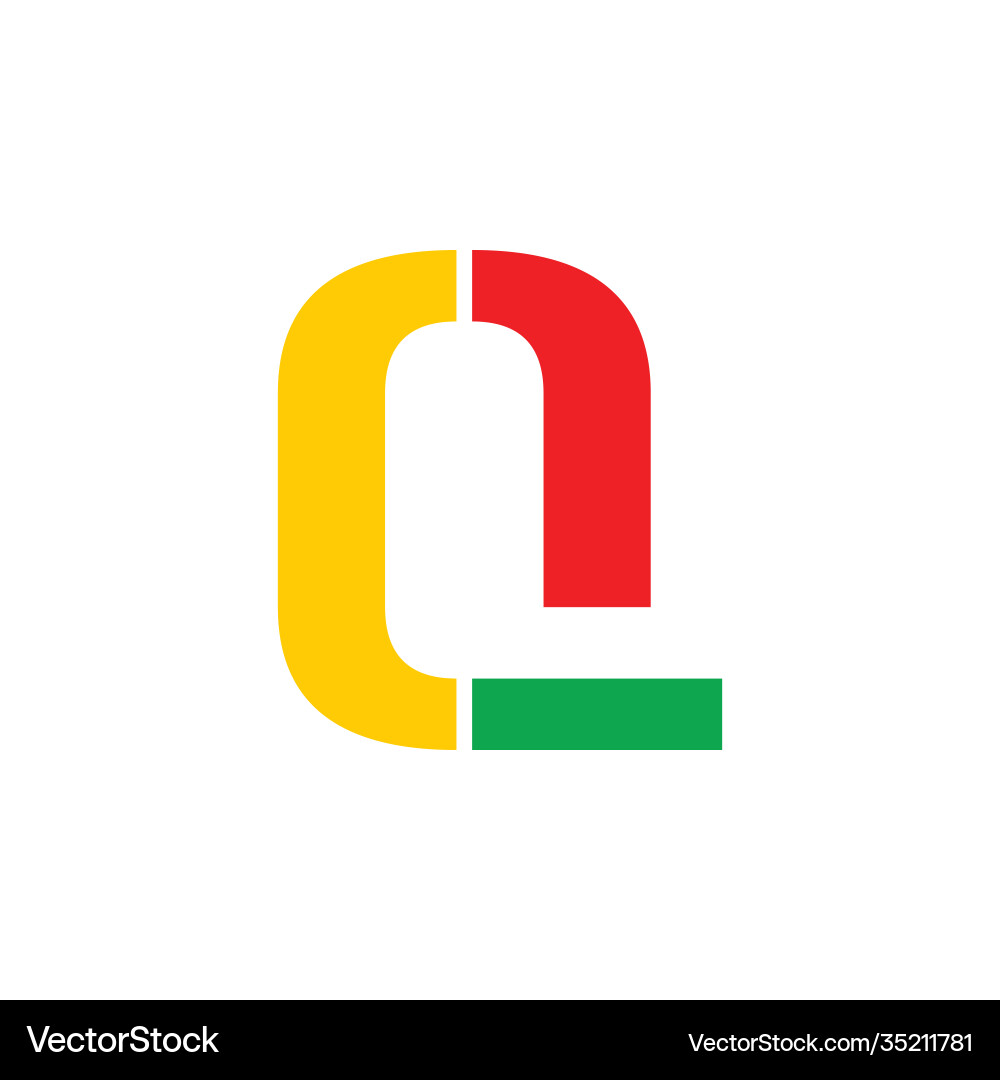 Abstract letter q colorful geometric Royalty Free Vector