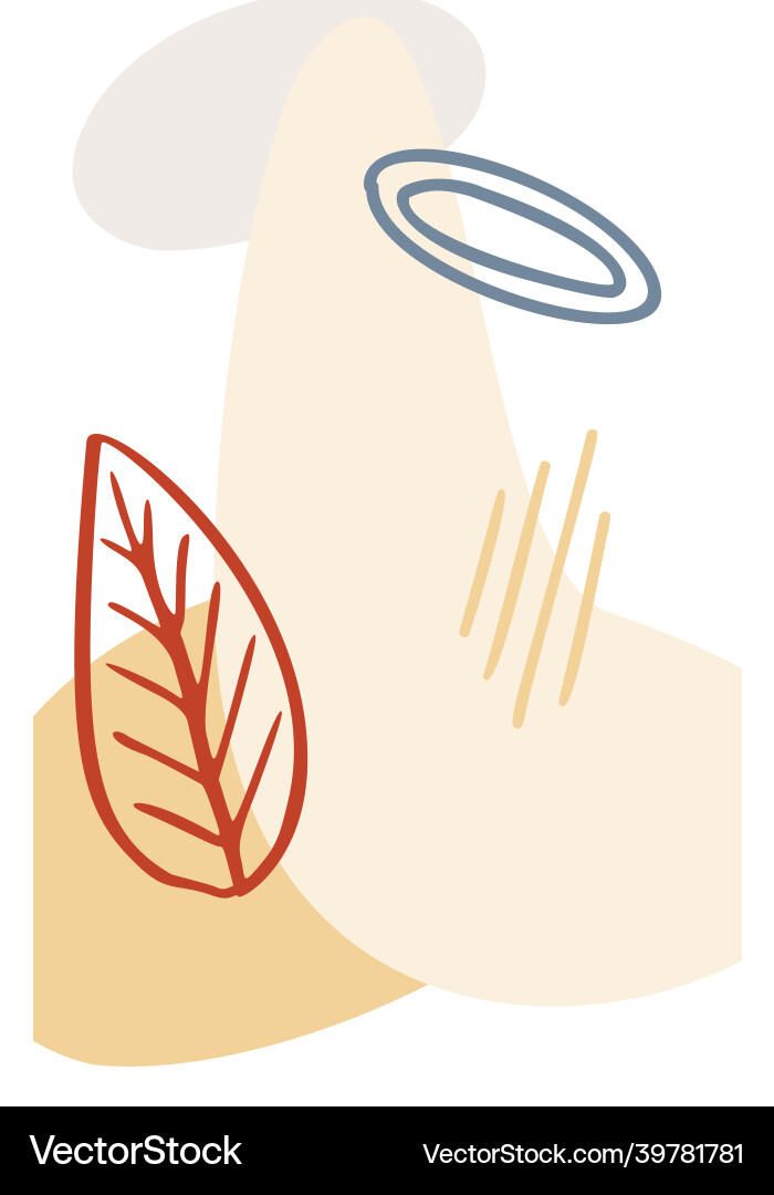 Abstract organic shape and hand draw line Vector Image